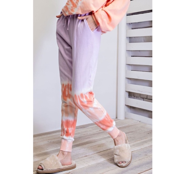 easel | Pants & Jumpsuits | The Brielle Tie Dye Terry Knit Joggers ...